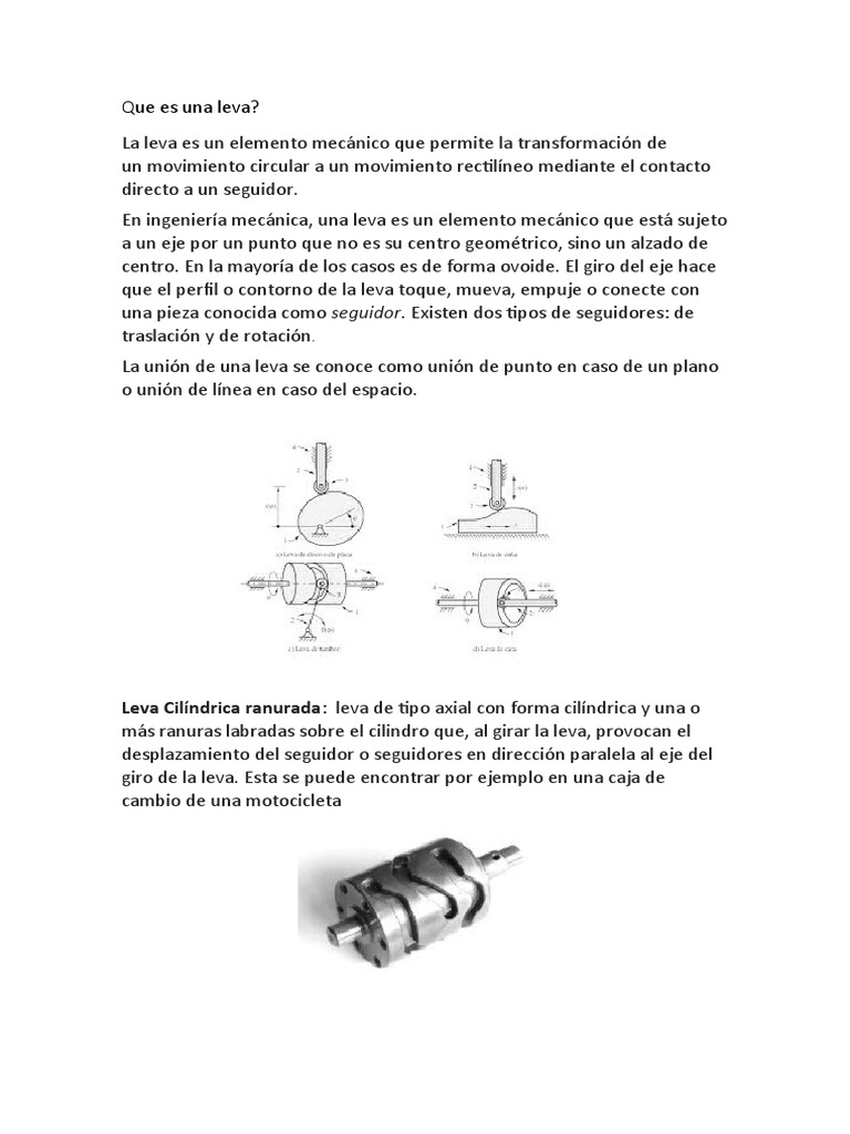 Mecanismos Leva Y Tipos Pdf Rotación Mecánica