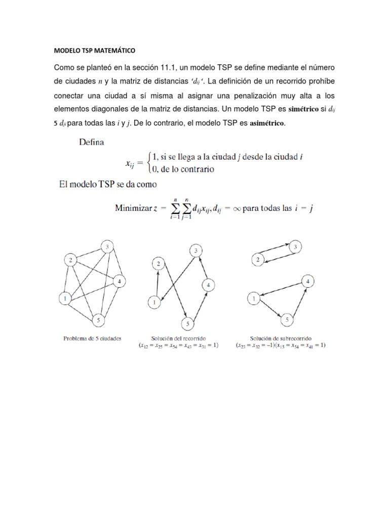 Modelo TSP Matemático | PDF