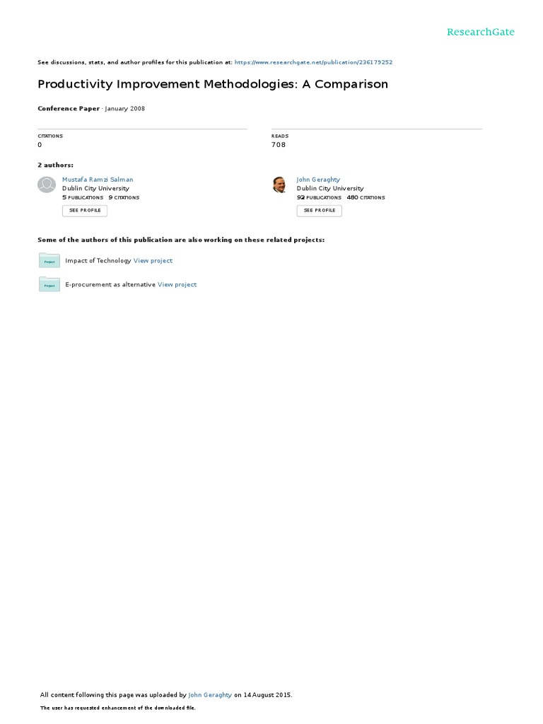 Productivity Improvement Methodologies | PDF | Lean Manufacturing | Six ...