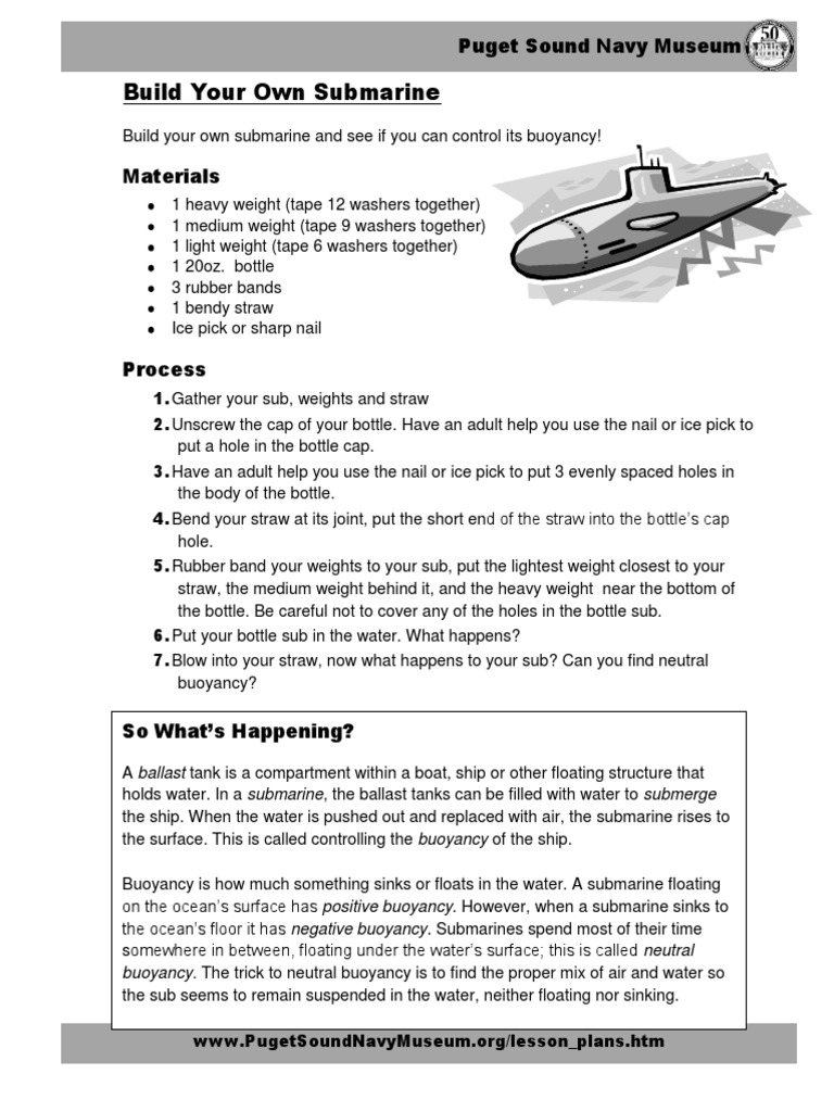 Build Your Own Submarine | PDF | Buoyancy | Submarines