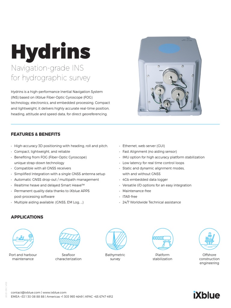 Hydrins: Navigation-Grade INS For Hydrographic Survey | PDF | Inertial ...