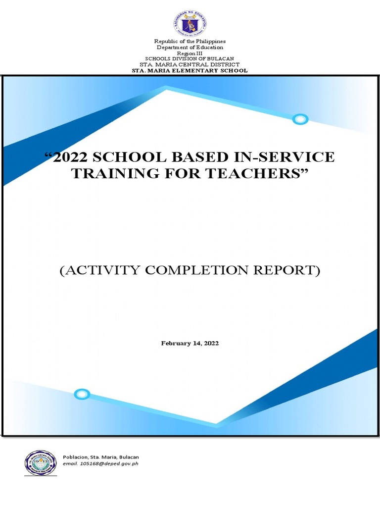 "2022 School Based In-Service Training For Teachers": (Activity ...