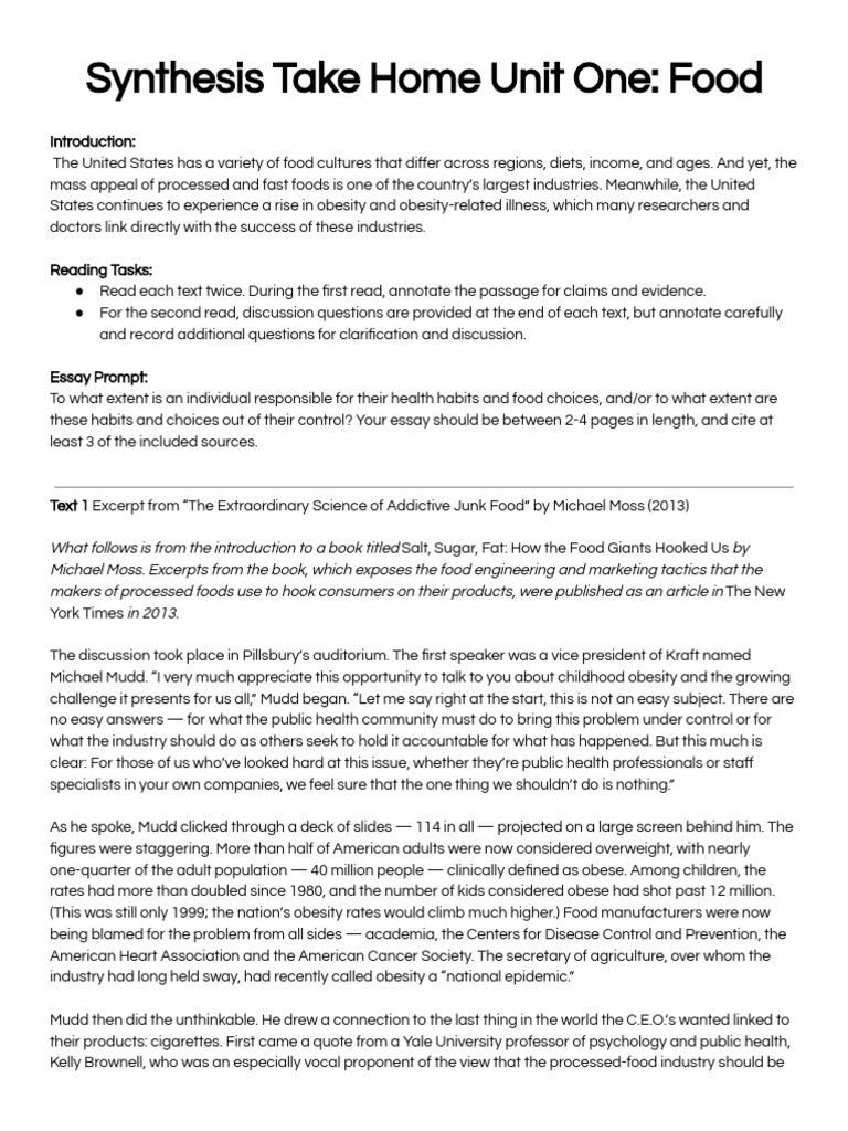 Himena Delgado - Food Synthesis Essay Sources | PDF | Foods | Nutrition
