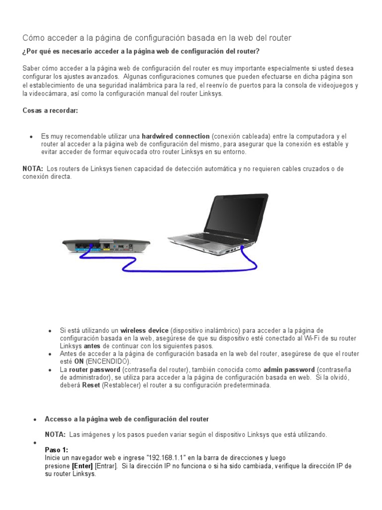 Configuración del Router Linksys Paso a Paso | PDF | Enrutador ...