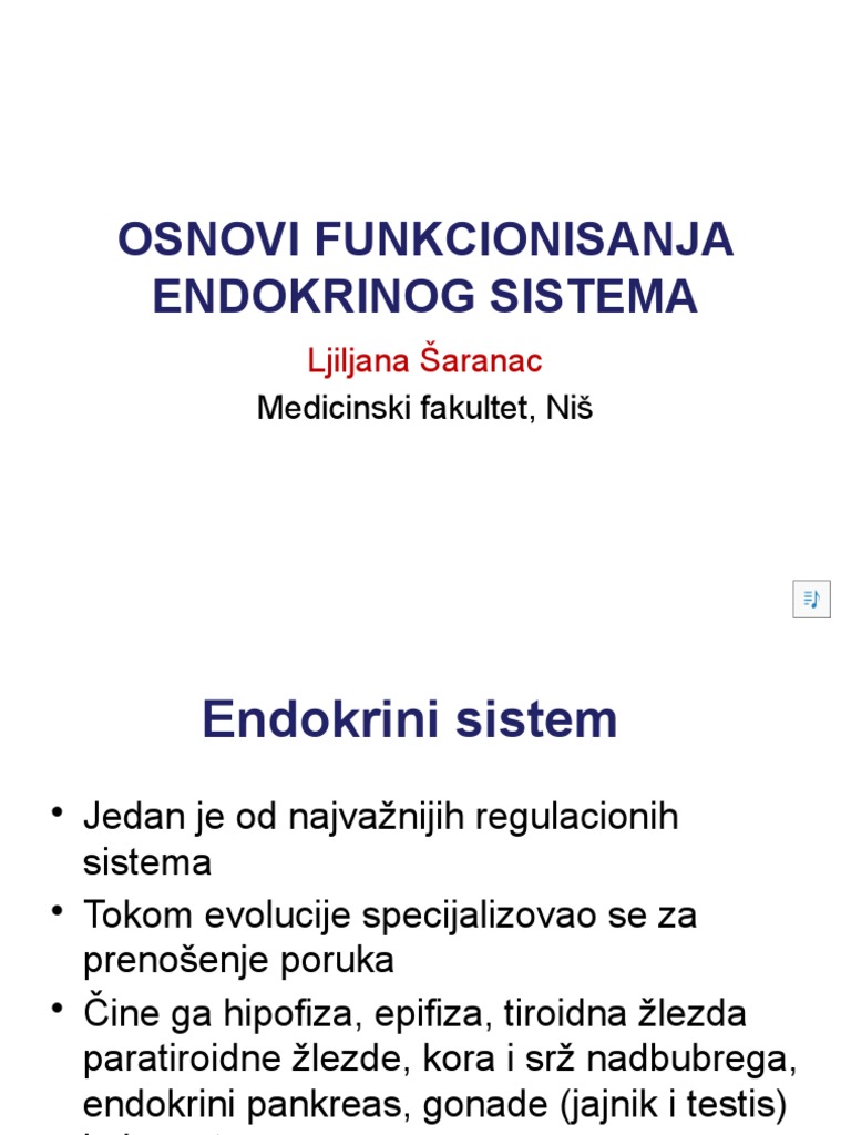 Osnovi Funkcionisanja Endokrinog Sistema | PDF
