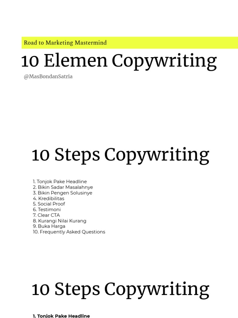 10 Steps Copywriting-2 | PDF