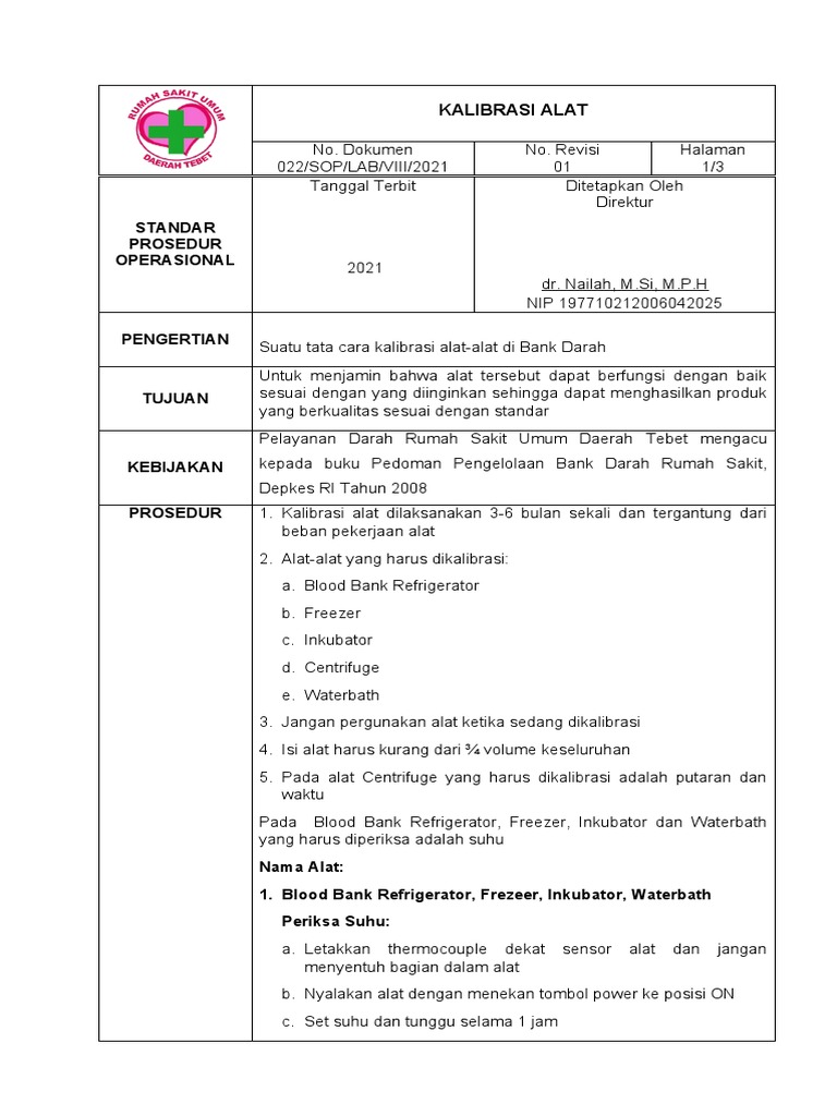 Prosedur Kalibrasi Alat Laboratorium | PDF