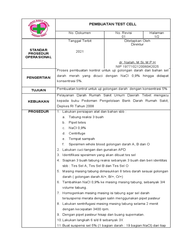 Pembuatan Test Cell | PDF | Kesehatan Holistik | Sains & Matematika