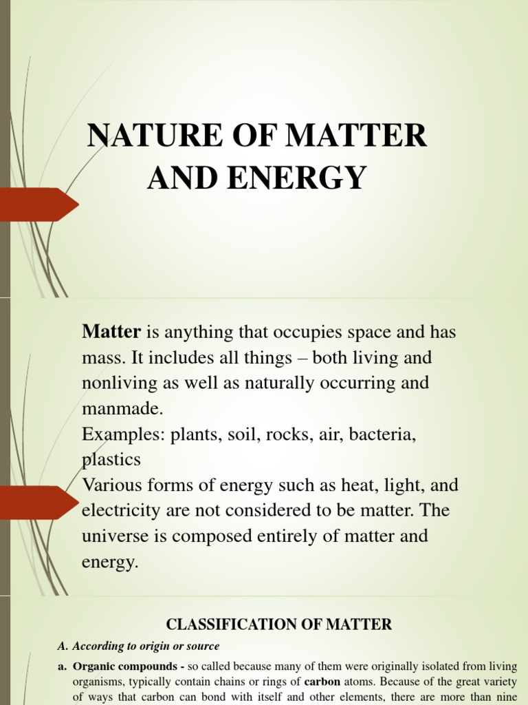 Chapter-2 - Matter-and-Energy | PDF | Mixture | Chemical Substances