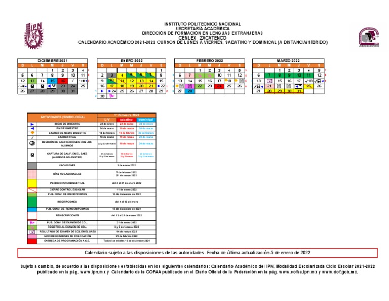 Calendario CENLEX | PDF