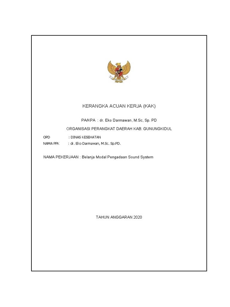 Pengadaan Sound System RSUD Saptosari | PDF