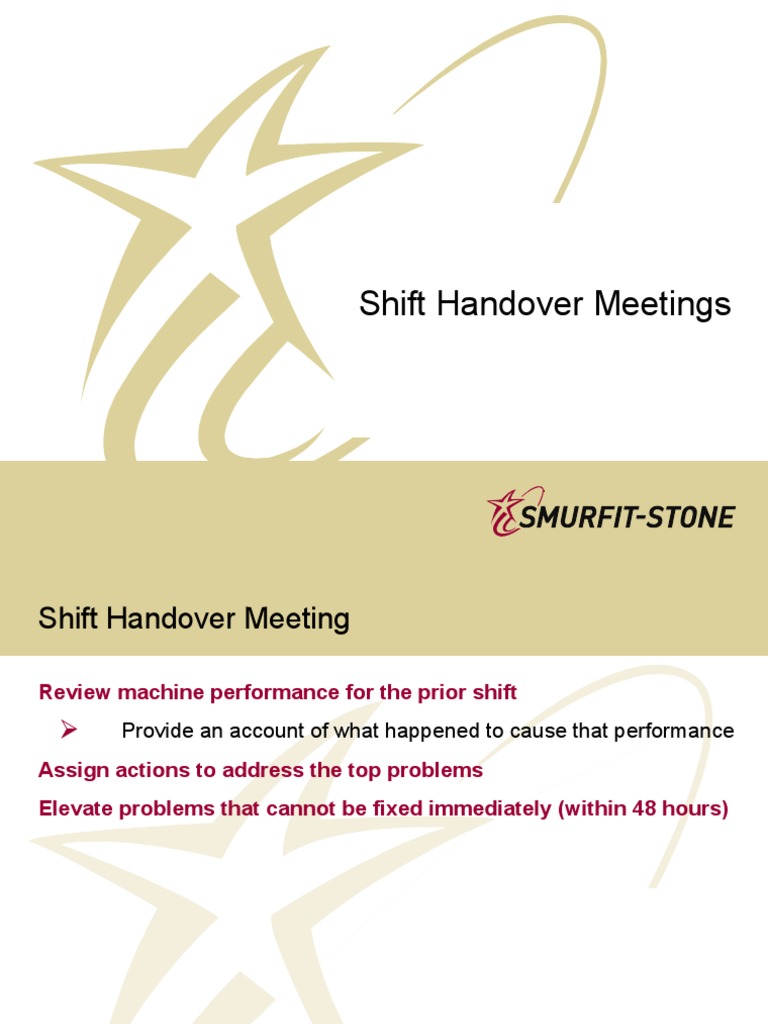Shift Handover Meeting Explanation | PDF