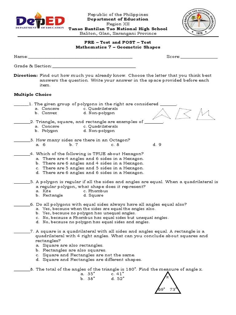 Test Questionnaire For Geometric SHapes With Validation Tool | PDF ...