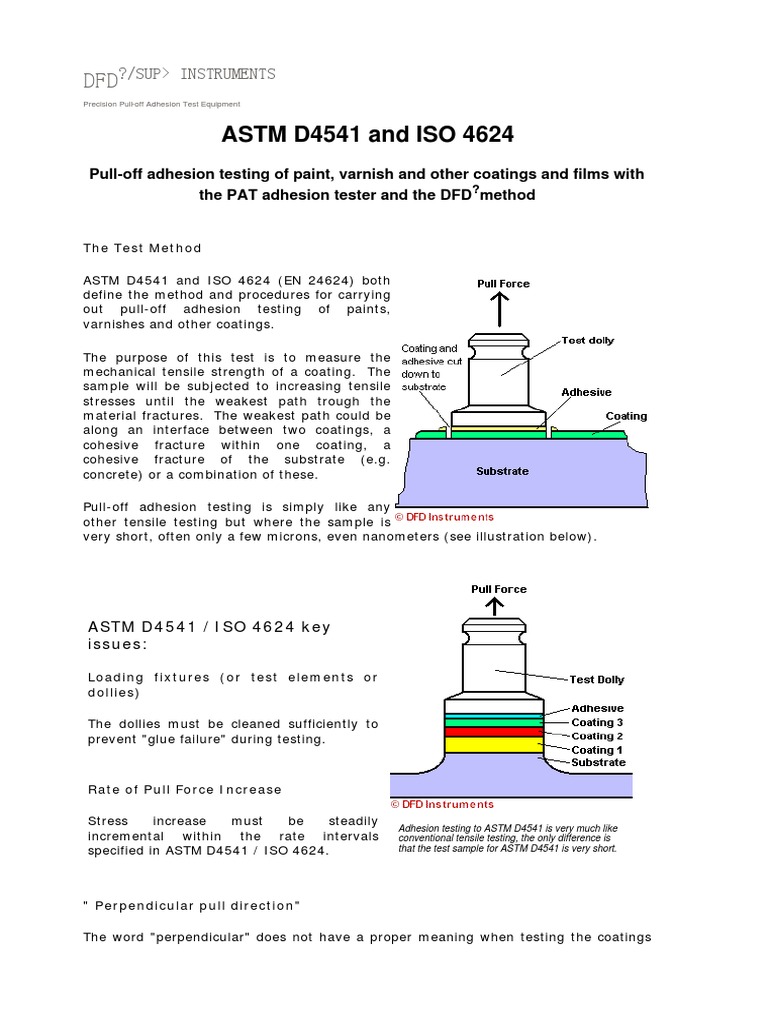 ASTM D4541 and ISO 4624: ?/sup Instruments | PDF | Stress (Mechanics) | Fracture