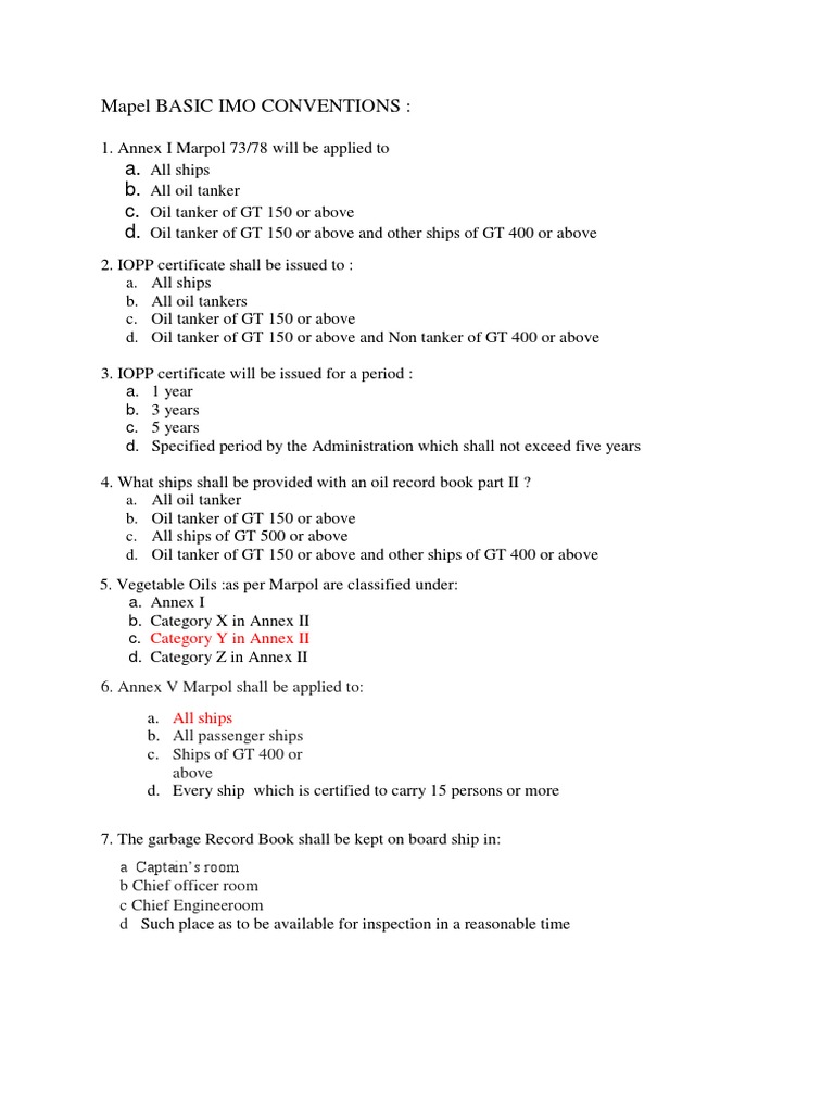 Basic Imo Convention 2022 | PDF | Oil Tanker | Ships