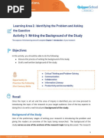 How To Write A Background of The Study | PDF