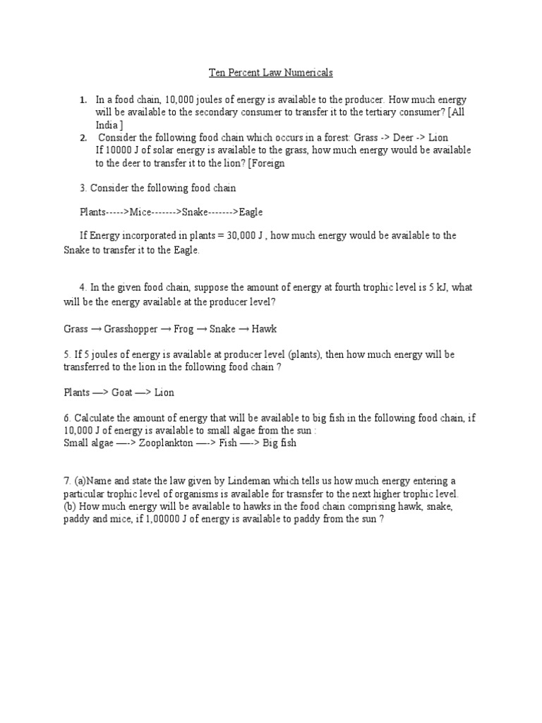 Ten Percent Law Numericals | PDF
