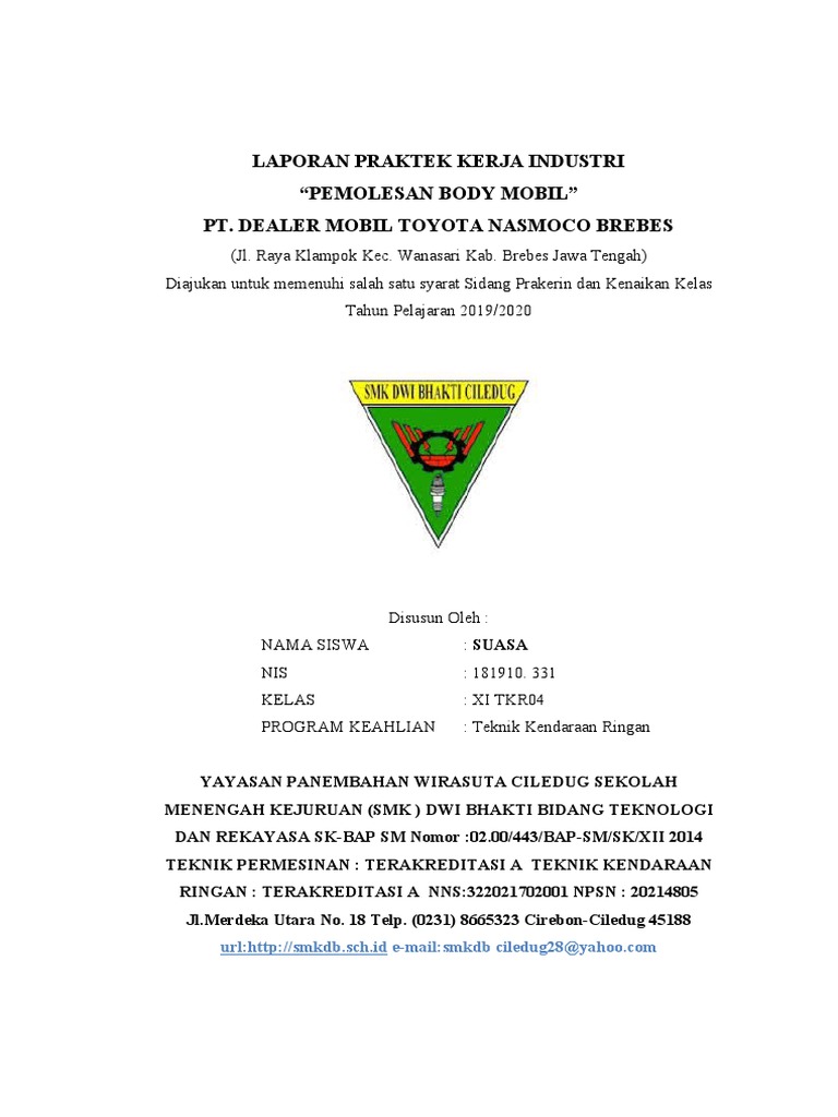 Laporan Prakerin Nasmoco Brebes | PDF | Bisnis | Pengelolaan Keuangan ...