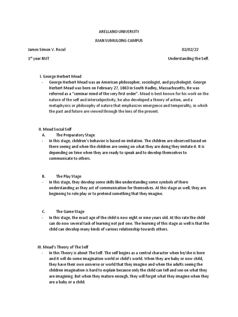UnderstandingTheSelfActivity Rozul | PDF