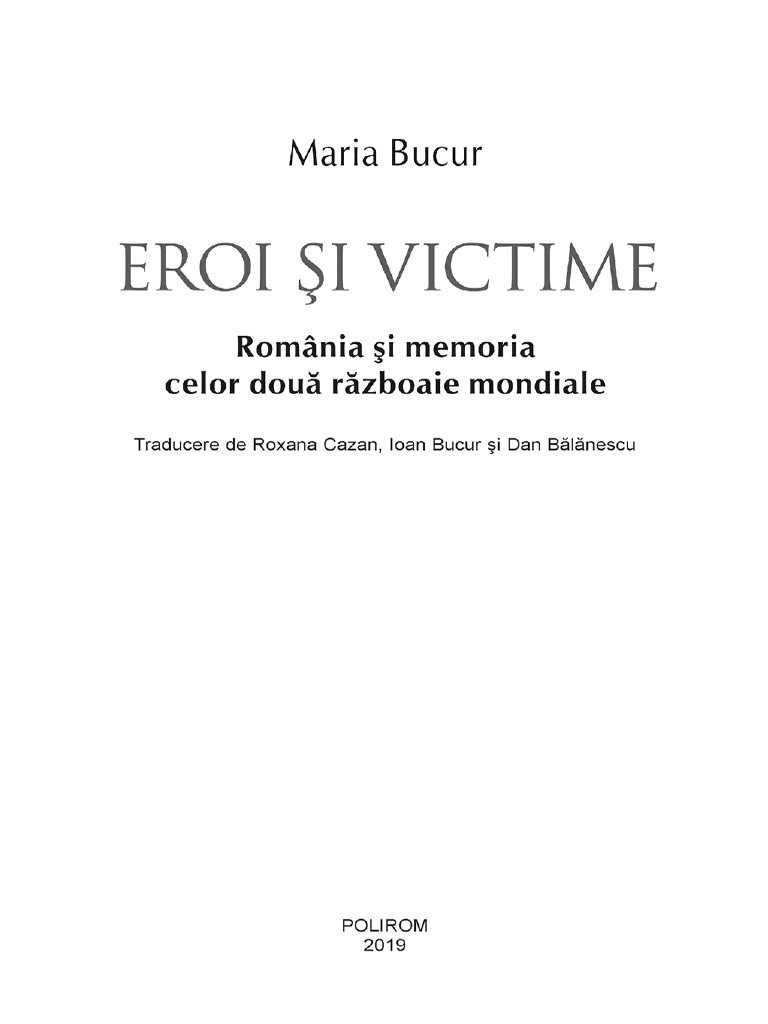 Eroi Si Victime - Maria Bucur | PDF