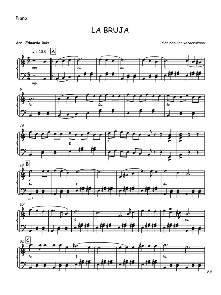 La Bruja - Piano | PDF