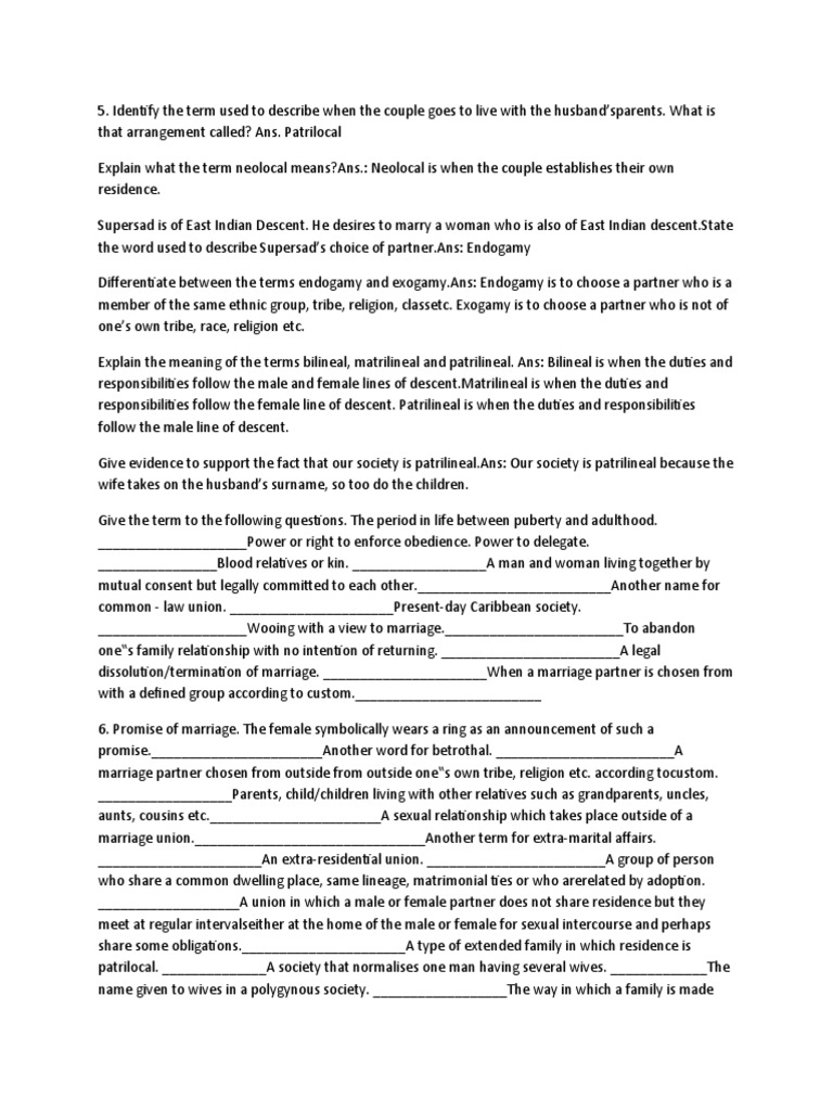 Family Structures and Marriage Terms Explained | PDF | Marriage | Family