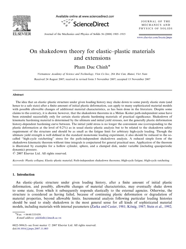 Elastic Shakedown | PDF