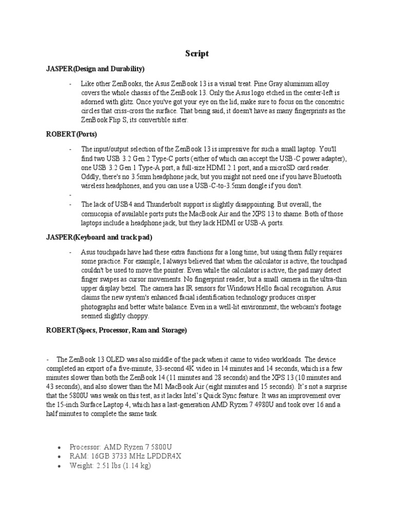 Script: JASPER (Design and Durability) | Download Free PDF | Graphics ...