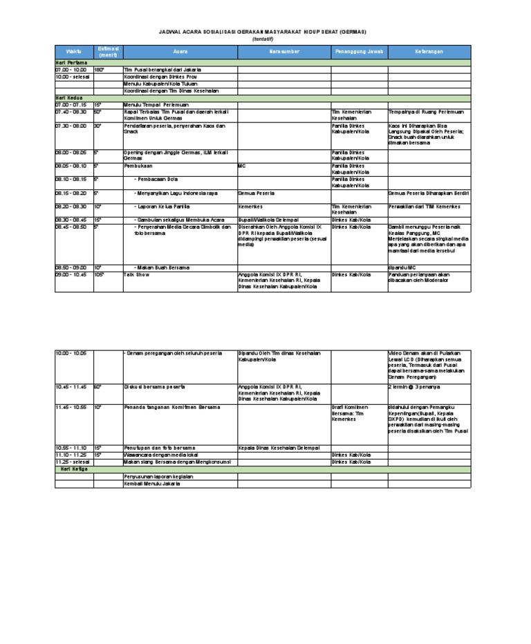 Jadwal Susunan Acara | PDF