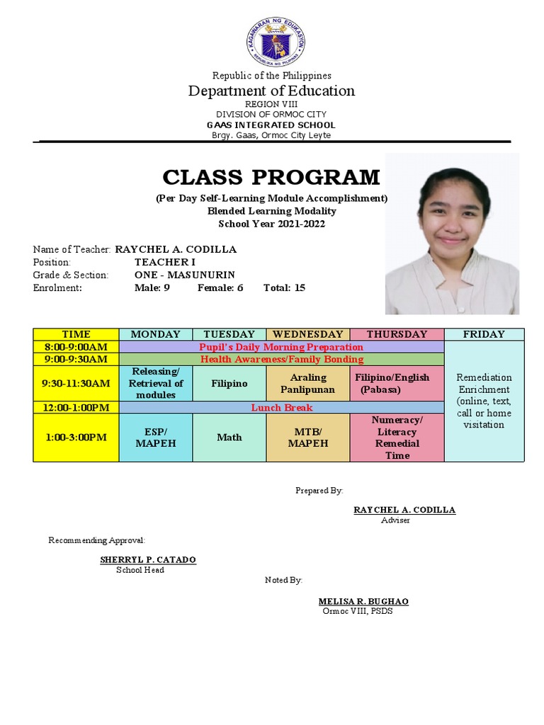 Class Program Grade 1 | PDF | Learning Methods | Cognition