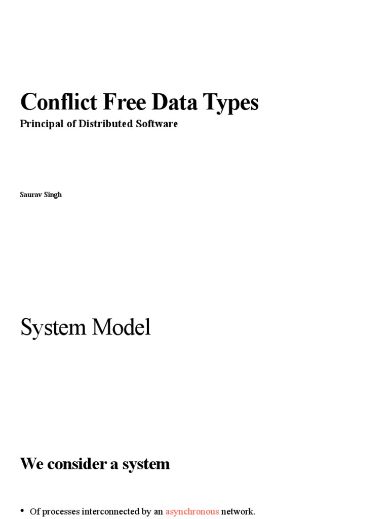 Conflict Free Data Types: Principal of Distributed Software | PDF