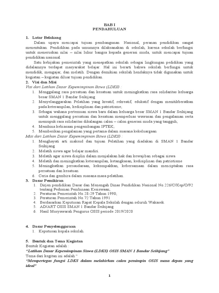 Tema dan Laporan LDKS 2025 OSIS | PDF | Karier & Perkembangan