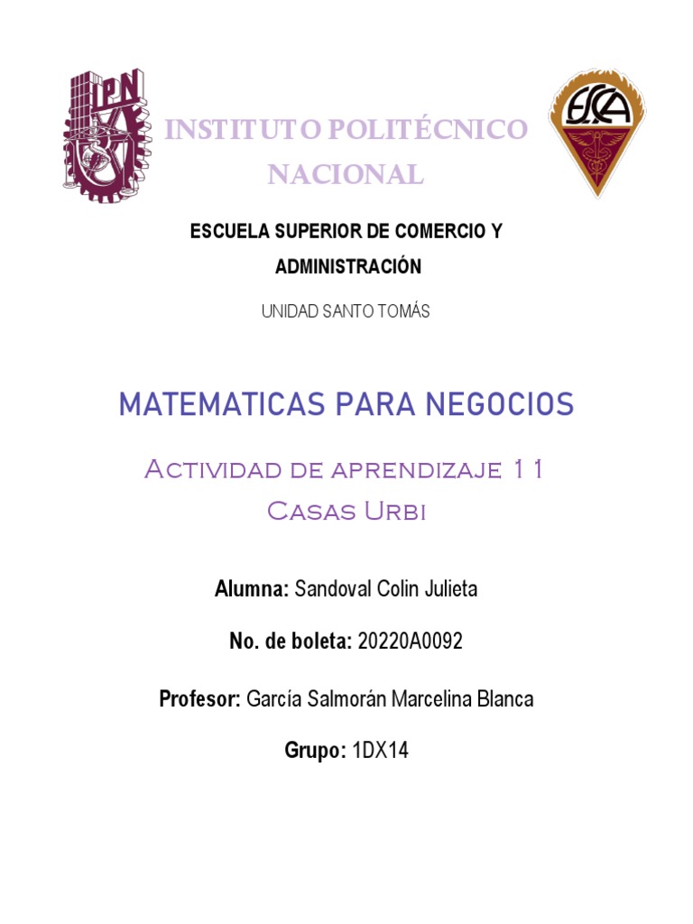Actividad 11 - Casas Urbi | PDF | Pendiente | Línea (geometría)