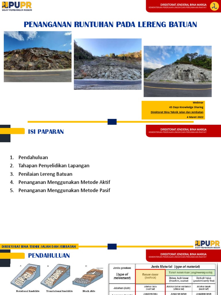 Penanganan Longsoran Untuk Lereng Batuan - CAG 04032022 | PDF