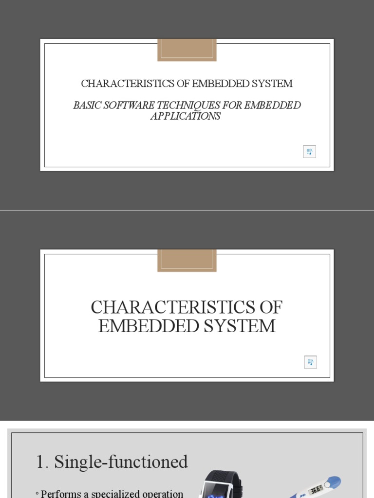 Characteristics of Embedded System: Basic Software Techniques For ...