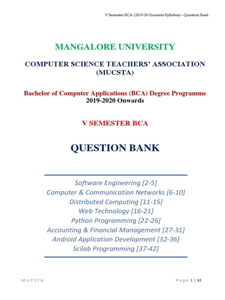 V Sem BCA QB | PDF | Computer Network | I Pv6
