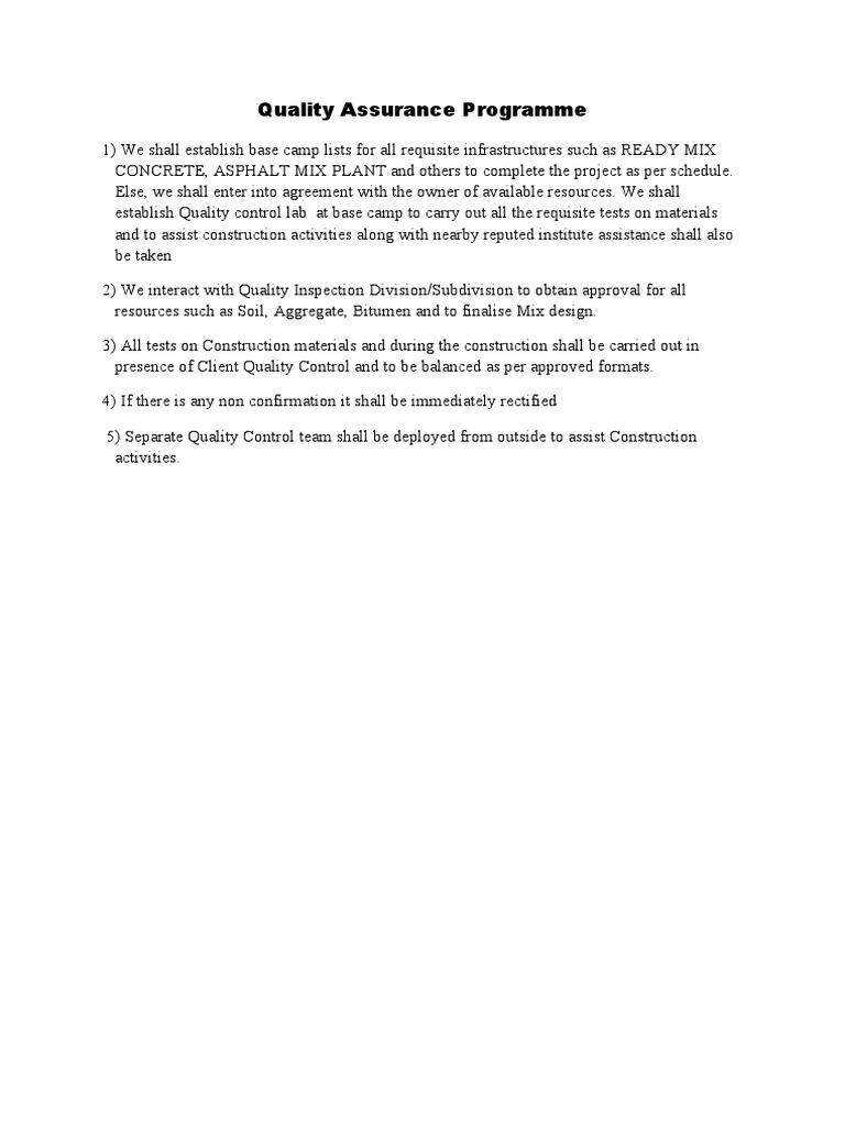 Quality Assurance Programme | PDF | Art | Technology & Engineering