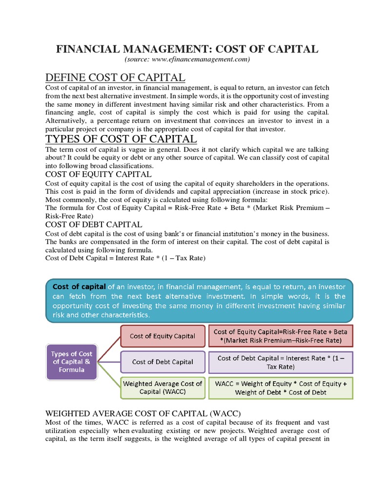 Financial Management: Cost of Capital | PDF | Cost Of Capital | Capital ...
