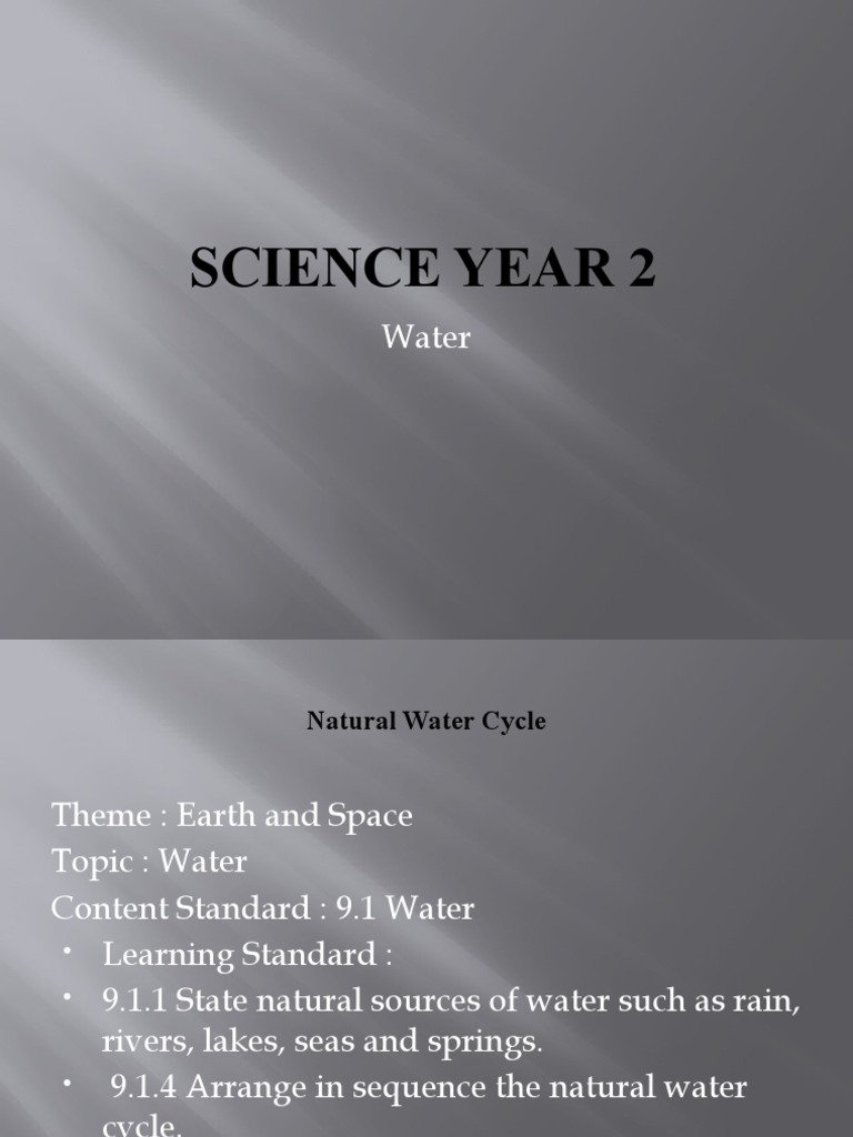 Science Year 2: Water | PDF | Water | Water Cycle