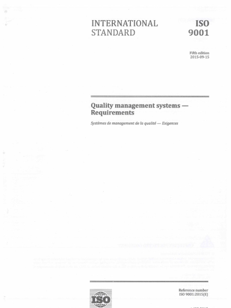 Iso 9001 2015 Standard | PDF