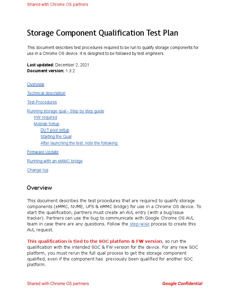 Storage Component Qualification Test Plan V1.3.2 | PDF | Solid State ...