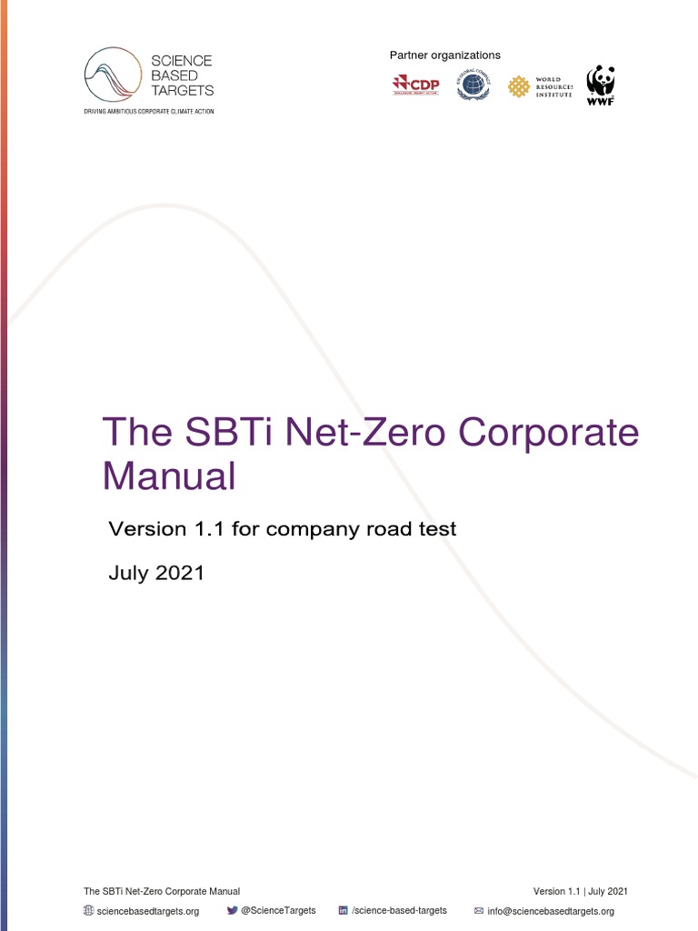 SBTis Net Zero Standard Corporate Manual | PDF | Climate Change ...