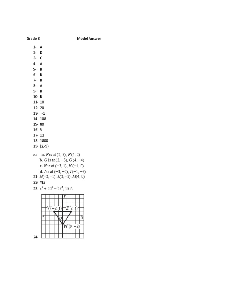 Grade 8 Model Answer | PDF