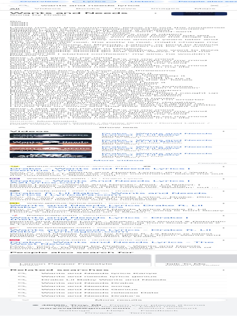 Drake's "Wants and Needs" Lyrics Analysis | PDF | Drake (Musician ...