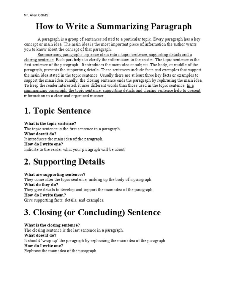 Writing Effective Closing Sentences | PDF | Paragraph | Abraham Lincoln