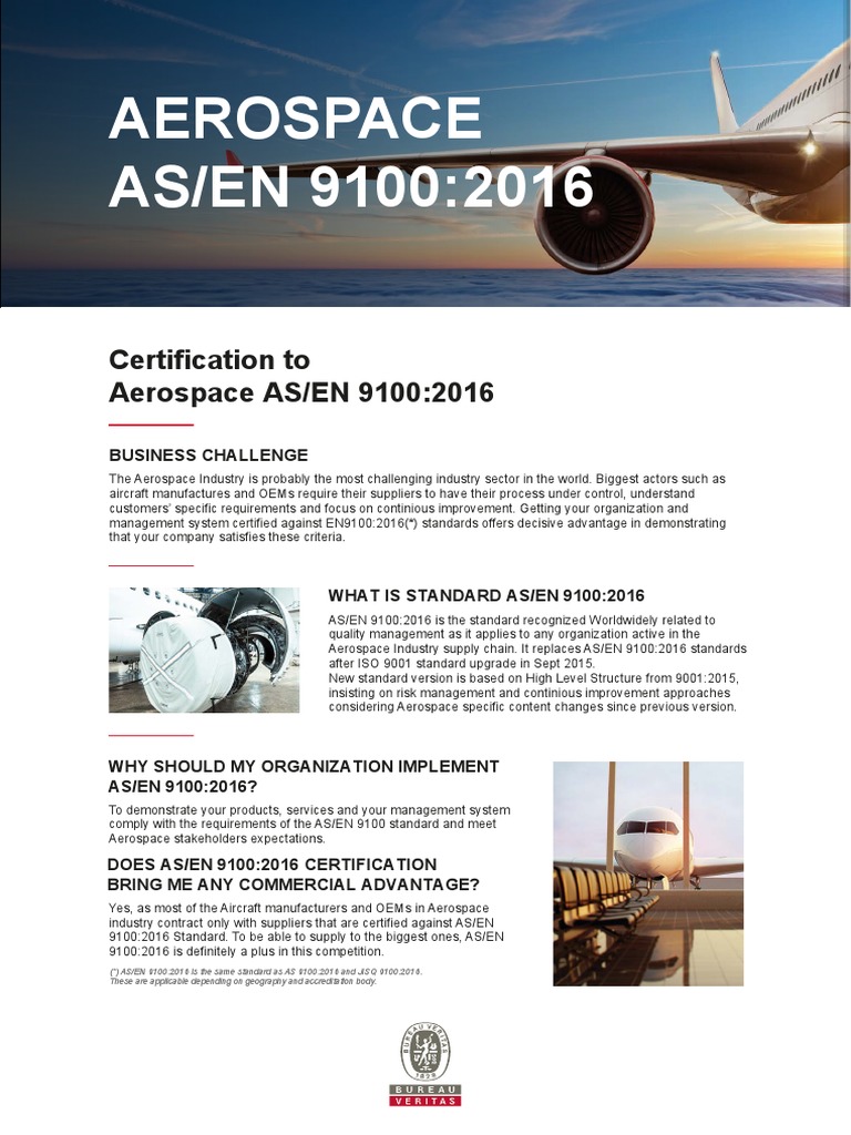 Certification to Aerospace AS/EN 9100:2016: Understanding the Standard ...