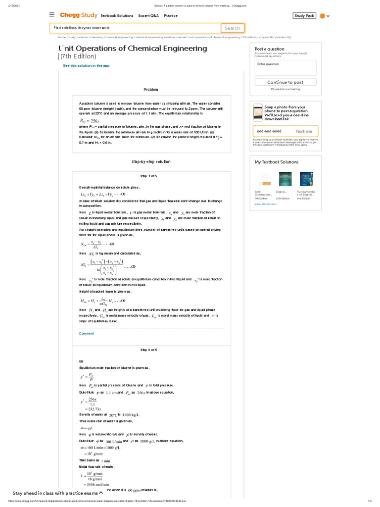 Unit Operations of Chemical Engineering: (7th Edition) | PDF | Flow Measurement | Fluid Dynamics