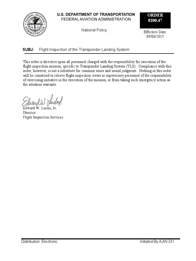 8200.47 Transponder Landing System | PDF | Transponder (Aeronautics ...