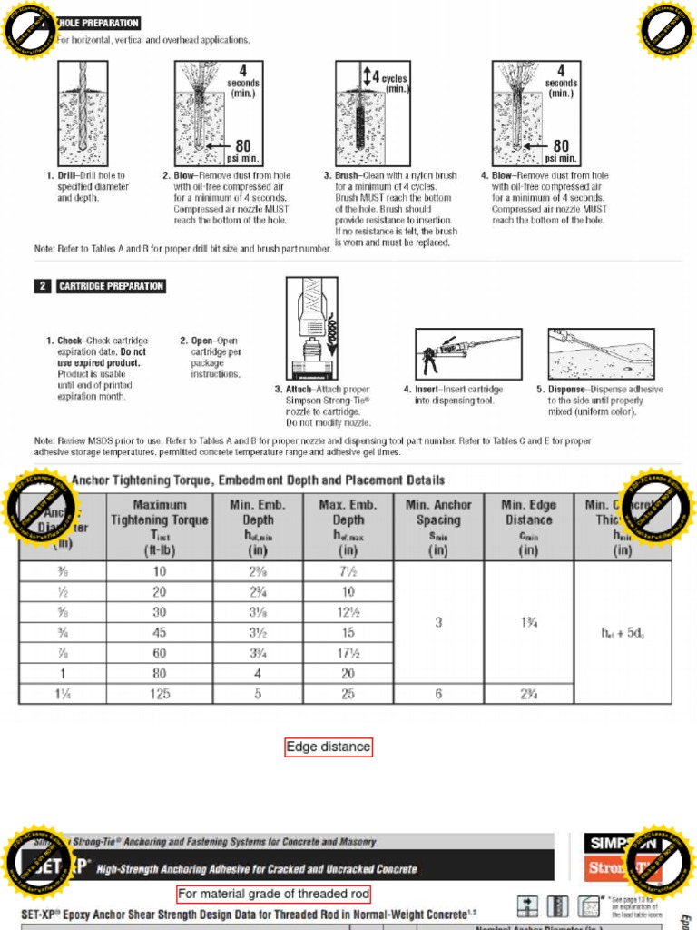 Simpson-Threaded, Rods in Simpson, Set-Xp Adhesive | PDF