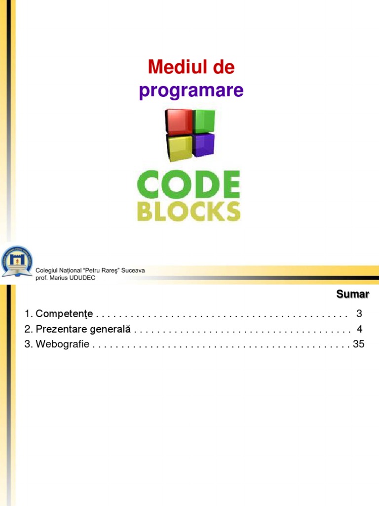 Mediul de Programare Code Blocks | PDF